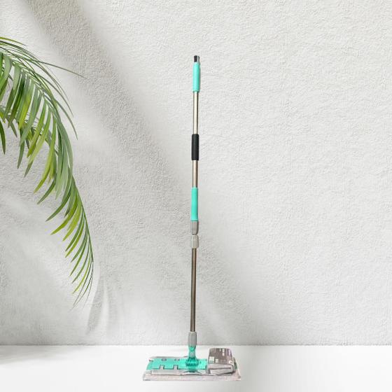 Rodo Mop Com Pano De Chão Microfibra 2 Refil Cabo Telescópio Garra ...