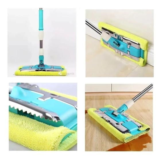 Rodo Mop P/ Pano De Chão Microfibra 2 Refil Cabo Telescópio - Fratelli ...