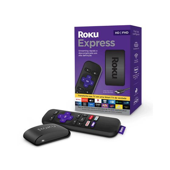 Roku Express 3930 BR Streaming Player Hdmi Full Hd Controle - Streaming ...