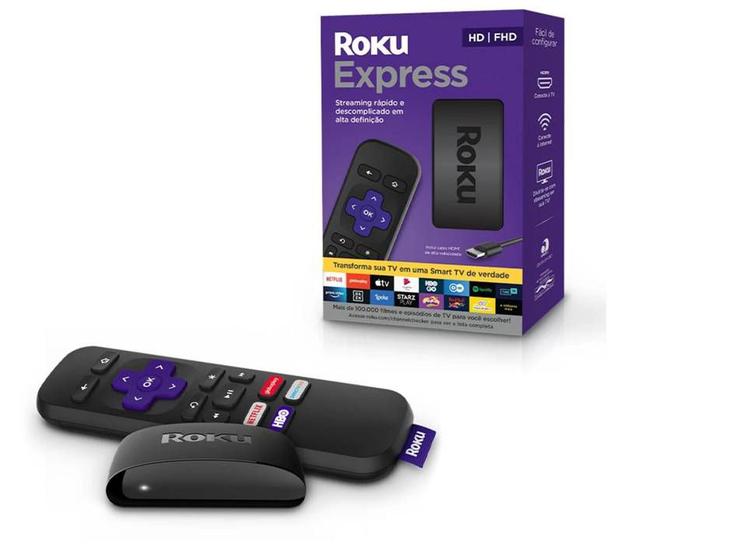 Roku Express 3930 padrão Full HD 32MB preto com 512MB de memória RAM ...