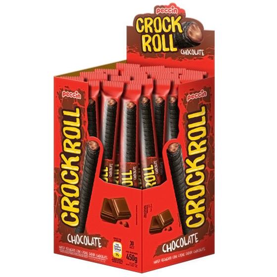 Rolinhos de Wafer Crock Roll Chocolate - 450g - Peccin - Tubinho de Wafer - Magazine Luiza