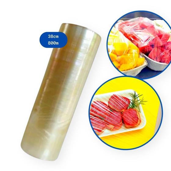 Rolo Bobina Plástico Filme Esticável Envolver Proteger PVC - 38cm x 800m - Unidade - Monarca ...