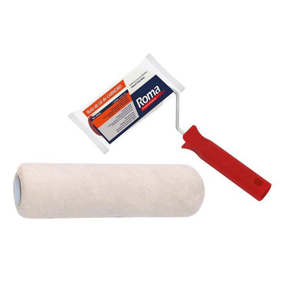 Rolo La Roma Natural Supremo 09cm Com Cabo 250 09 - ROMA PINCÉIS - Rolo ...