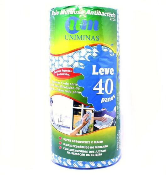 Rolo Multiuso Para Limpeza 22x50Cm Com 40 Panos - Uniminas ...