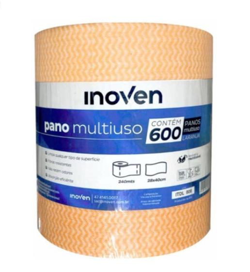 Rolo pano multiuso cor laranja 28cmx40cm (600 panos) - Inoven - Pano ...