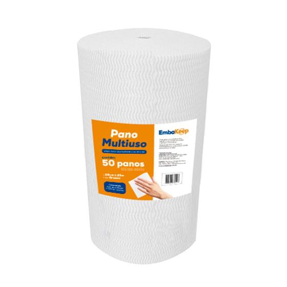 Rolo Pano Multiuso Tipo Perfex Absorvente Limpeza Geral 28cm x 25m ...