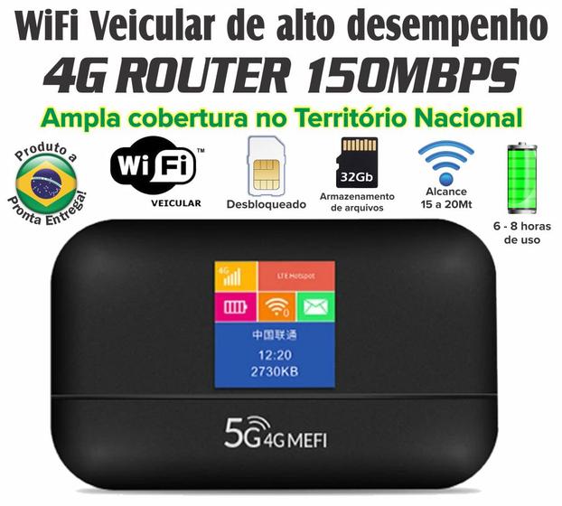 Roteador De Rede Wifi 4G Internet Móvel Veicular 150mbps - OPTFOCUS ...