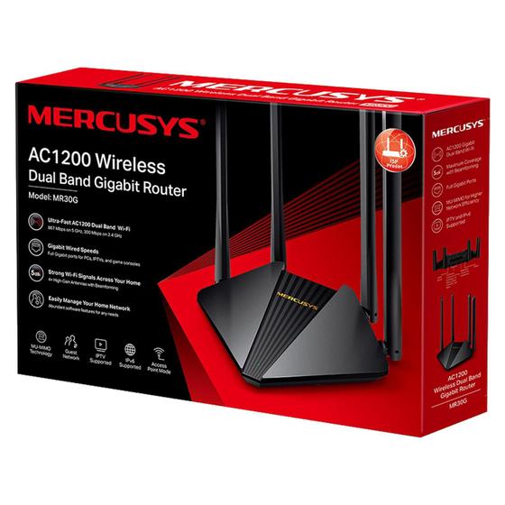 Roteador Mercusys MR30G AC1200 Dual Band WIFI 4*5 DBI a pronta entrega ...
