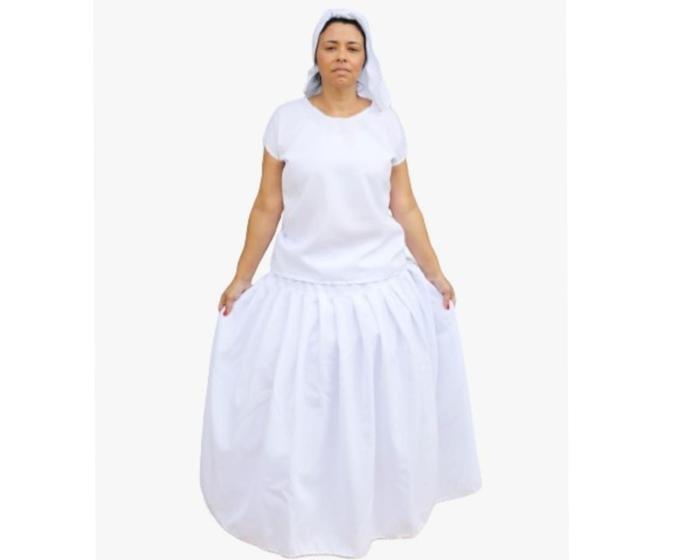 Roupa de Umbanda Candomblé Feminino Conjunto de Ração Camisu e Saia ...