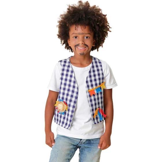 Roupa Festa Junina Masculina Infantil Colete Caipira Xadrez - Fantasias ...