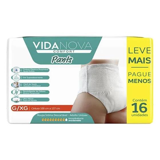 Roupa Íntima Adulto Vida Nova Pants G/EG com 16 unidades - Roupa Íntima ...