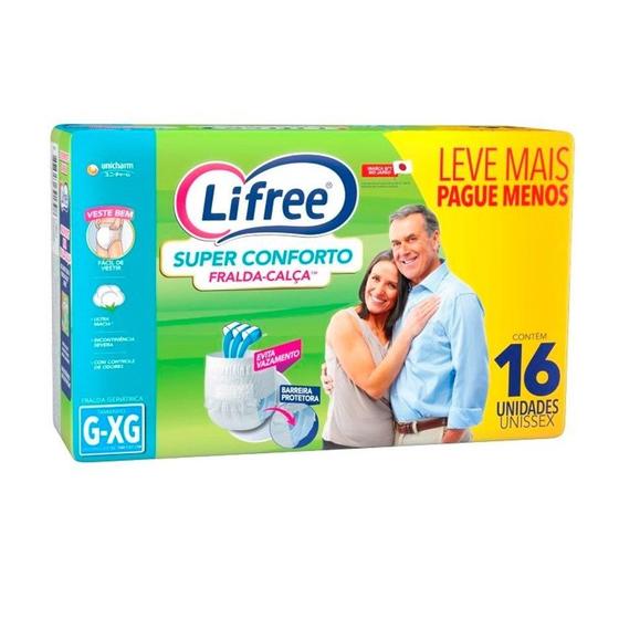 Roupa Íntima Lifree Super Conforto G/GX - 4 Pacotes com 16 Fraldas ...