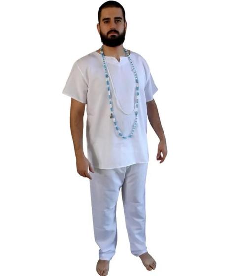 Roupa Umbanda Candomblé Branco Masculino 2 Peças - África Magia ...