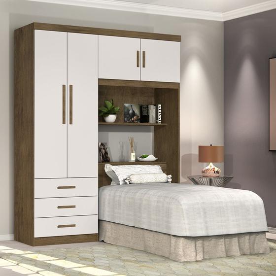 Roupeiro Cabeceira Cancun Solteiro Jequitibá Off White J&A Móveis ...