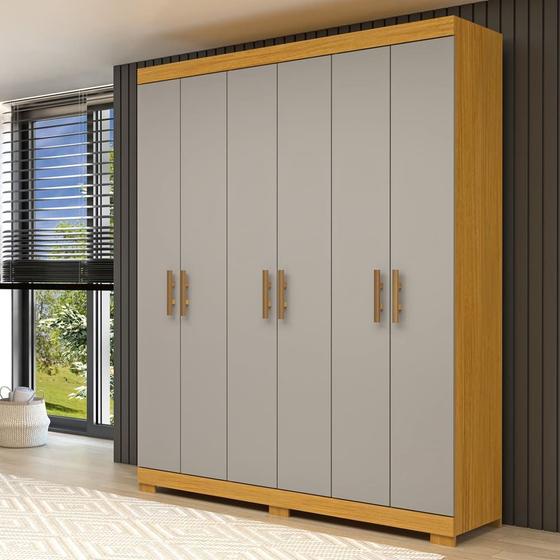 Roupeiro Casal Acp Lana 6 Portas 2 Gavetas - Guarda-Roupa / Roupeiro - Magazine Luiza