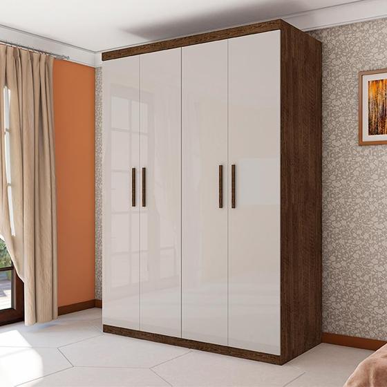 Roupeiro De Solteiro 4 Portas Cairo Malbec Off White Framar - Guarda ...