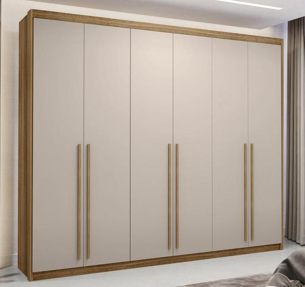 Roupeiro Dubai Majestic com 3 Gavetas Nature Fendi Vila Rica - Guarda ...