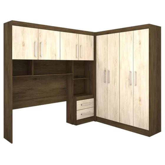 Roupeiro Modulado Casal 8 Portas Barcelona Ipê/Avelã Mopar Móveis ...