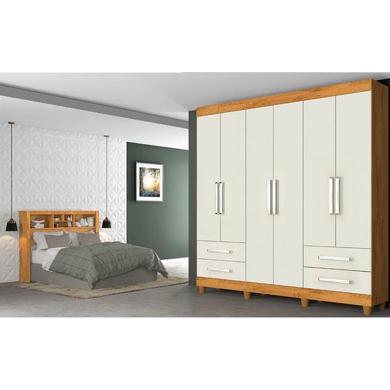 Roupeiro Nice 6 Portas e 4 gavetas Com Pé - Made Marcs - Guarda-Roupa / Roupeiro - Magazine Luiza