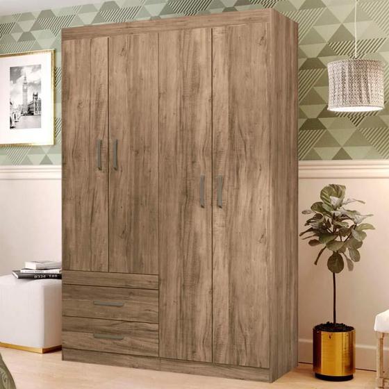 Roupeiro Solteiro 4 Portas 2 Gavetas Atacama Star 4.2 Santos Andirá ...