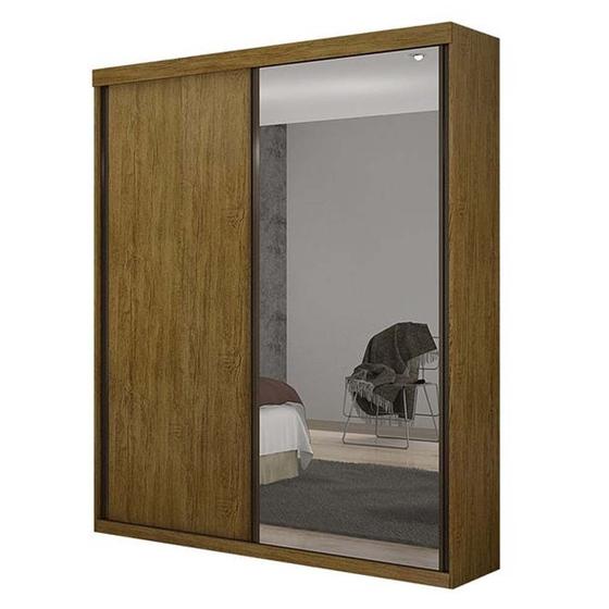 Roupeiro Solteiro Búzios 2 Portas com Espelho 3 Gavetas Valverde ...