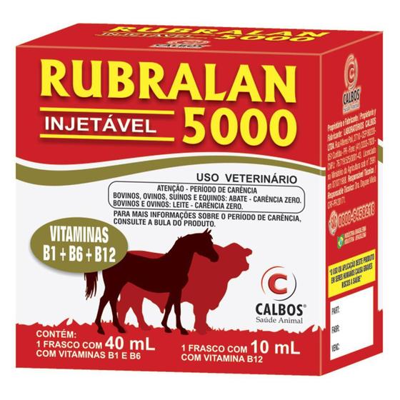 Rubralan 5000 injetável 50ml calbos - Calbos Saude Animal - Farmácia ...