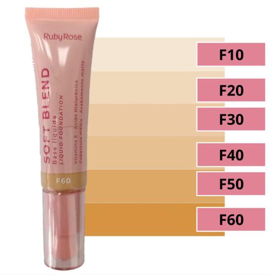 Ruby Rose Base Líquida Soft Blend COR F10 Ruby Rose Cód HBM3011 - Linha ...