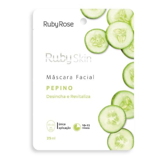Ruby rose skin máscara facial pepino desincha e revitaliza 25ml hb-702 ...