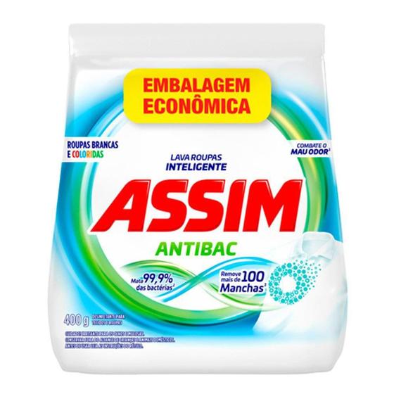 Sabão em Pó Assim Antibac BAG 400g - Embalagem com 24 Unidades - Sabão ...