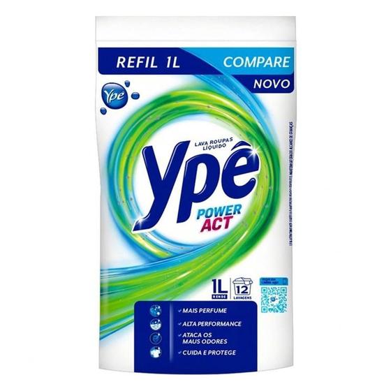 Sabão Líquido Ypê Power ACT Pouch 1L - Embalagem com 12 Unidades ...