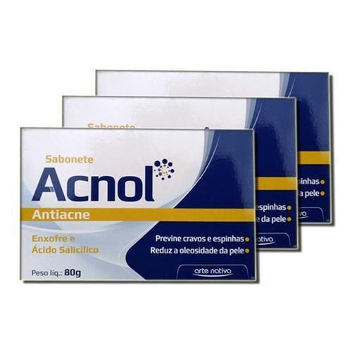 Sabonete Barra De Acnol Antiacne Arte Nativa Caixa 80G 3 Un - Antiacne ...