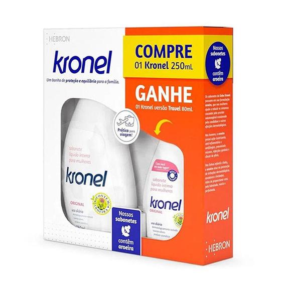 Sabonete Intimo Kronel Natural 250ml + Kronel 80ml - Hebron - Sabonete ...