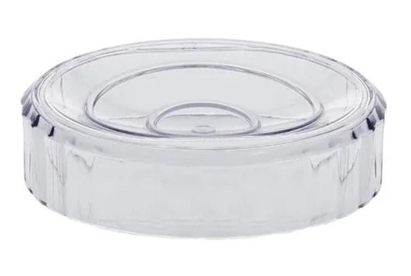 Saboneteira de pia de acrilico redondo Cristal bagno 10,5cm de ø ...