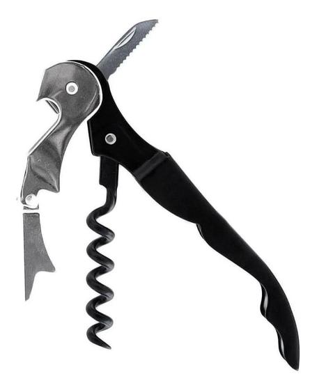 Saca Rolha Para Vinho Compacto Inox Preto - Mimo - Mimo Style - Saca ...