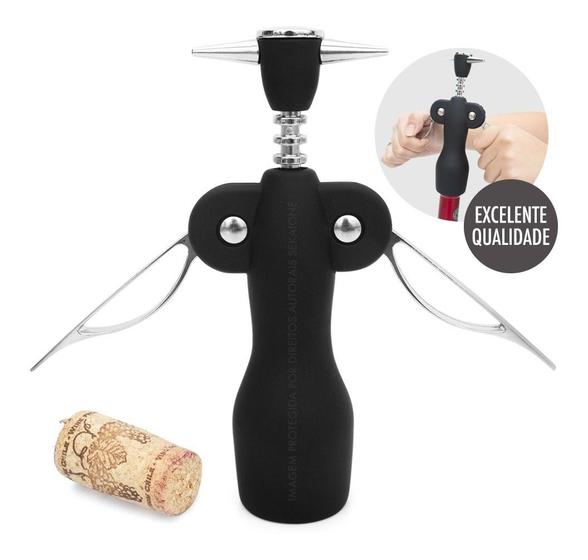 Saca Rolhas / Abridor de Vinhos Emborrachado e com Inox Reforçado ...