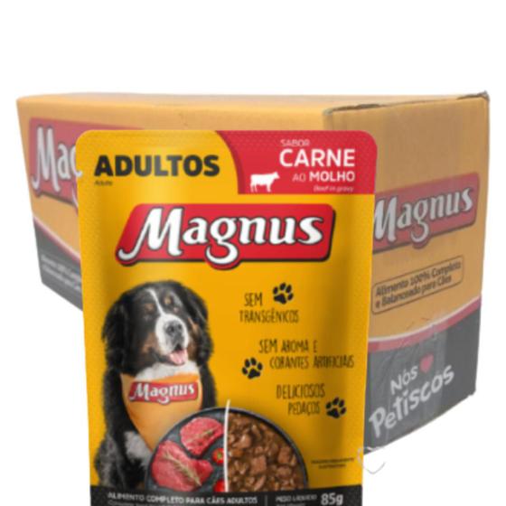 Sache magnus caes carne 85gr - caixa com 18 - PETISCO CACHORRO COMIDA ...