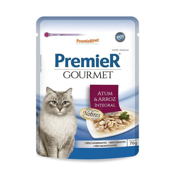 Sache Premier Gourmet para Gatos Adultos Atum e Arroz Integral - 70g ...