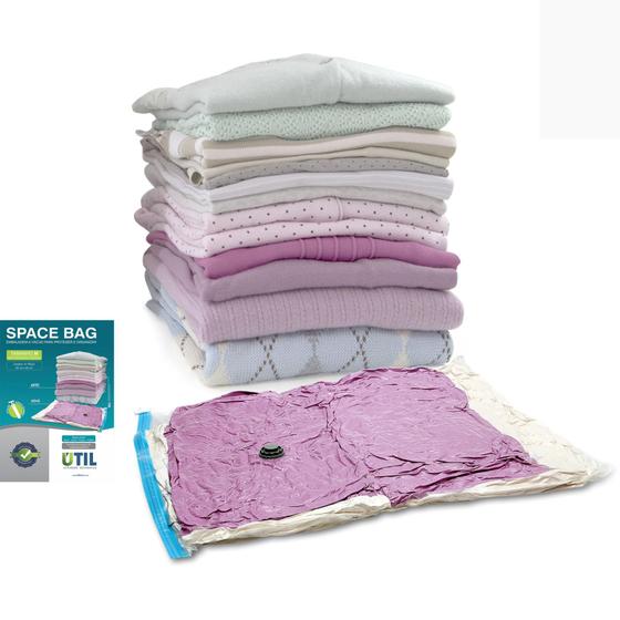 Saco a Vacuo Space Bag Organize Roupas Organizaçao Tam M - 60cm x 80cm ...