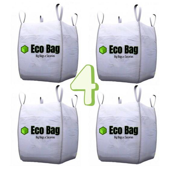 Saco Big Bag 4 unidades Reforçado Resistente 1000kg 1m³ 90x90x120 cm ...