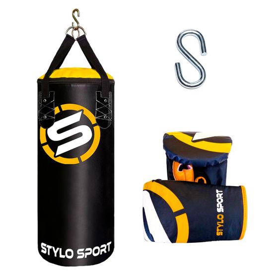 Saco de Pancada Boxe Stylo 70 + Luva de Treino Bate Saco Infantil ...