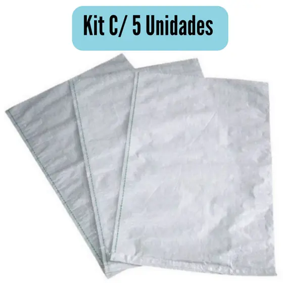 Saco de Ráfia Novo Liso Para Entulho Reforçado 70x50cm - Kit C/ 5 e 10 ...