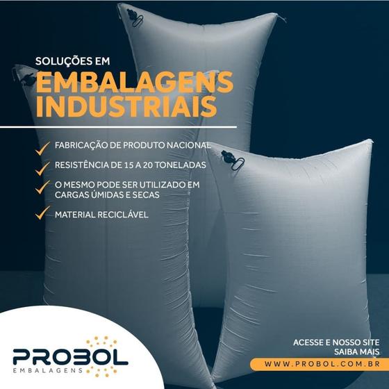 Saco inflável para contenção de carga durante o transporte em container ...