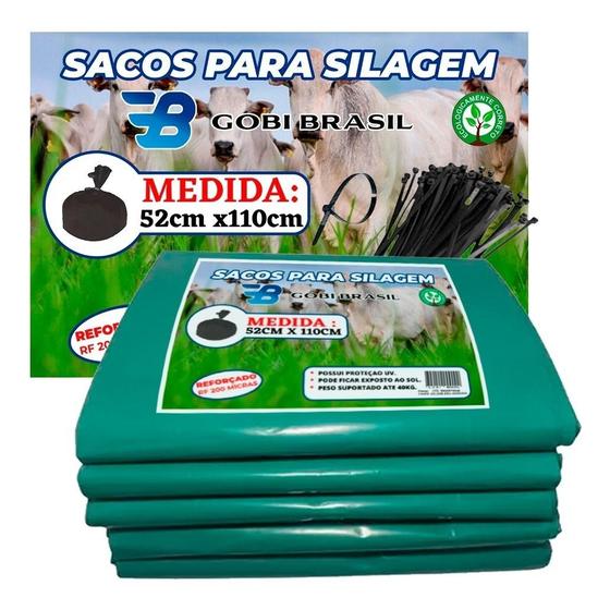 Saco para Silagem 200 Micras - 50 Unidade + 50 Abraçadeira - GOBI ...