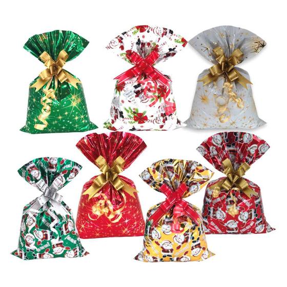Sacos de presente Natal 30x44cm 50un / - Aliança - Sacola de Presente ...