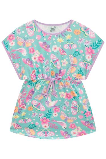 Saída de Praia infantil em Malha Uv Dry Froral Lúdico com Proteção Uv ...