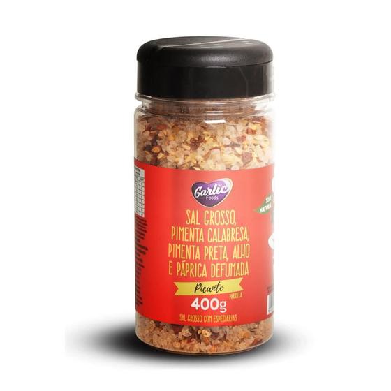 Sal Grosso Temperado 400g Picante Culinária Gourmet Especial - Garlic ...