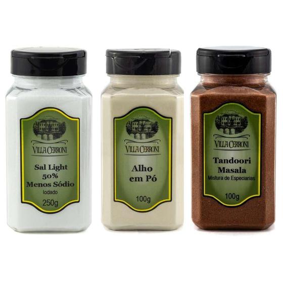 Sal Light 50% Menos Sódio, Alho Pó, Tandoori Masala - Villa Cerroni ...