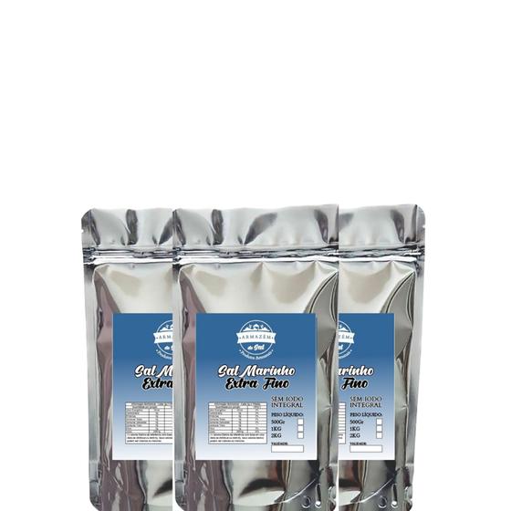 Sal Marinho Extra Fino - Sem Iodo 3KG - Armazém de Sal - Sal - Magazine ...