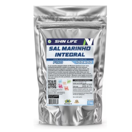 Sal Marinho Integral Fino Iodado 1kg Salinas de Mossoro - Shin Life - Sal - Magazine Luiza