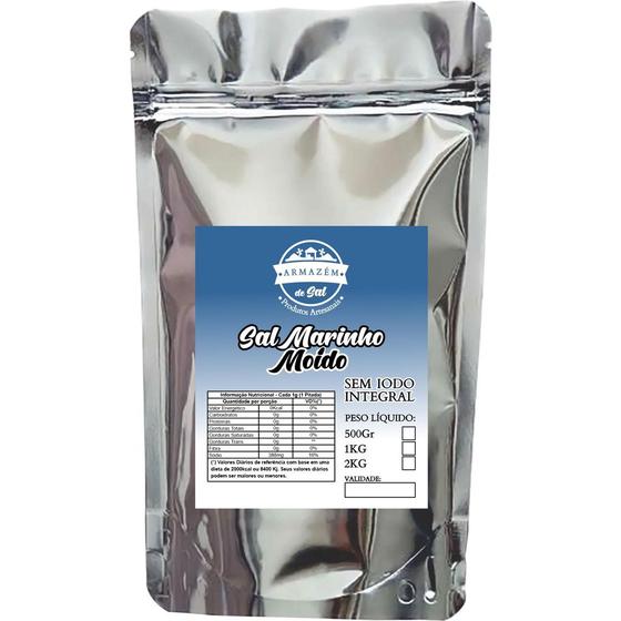 Sal Marinho Integral Moído - sem Iodo 1kg - Armazm de sal - Sal ...